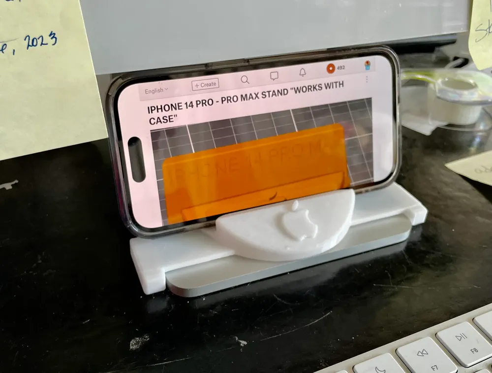 iPhone Stand works with Case to mount under iMac on the base Remixed by ...