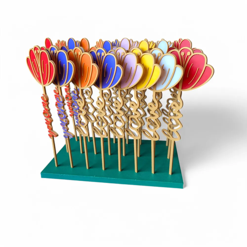 Flower with "Love" Stem (in stand) by C4UStudio MakerWorld: Download ...