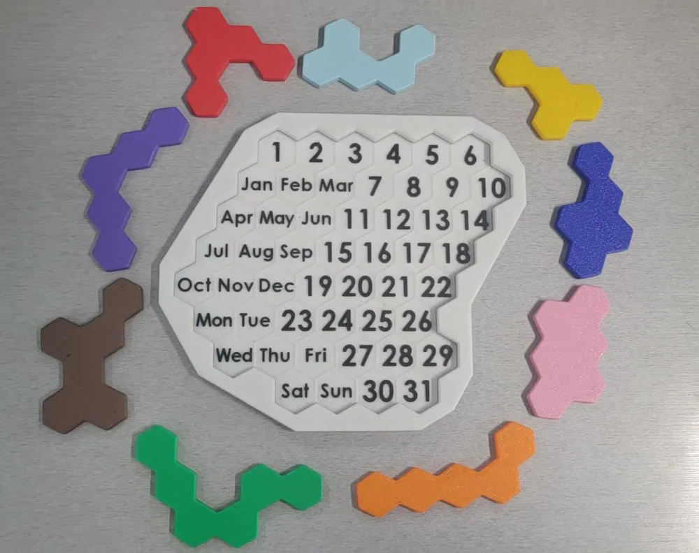 Hexagonal Puzzle a Day - Free 3D Print Model - MakerWorld