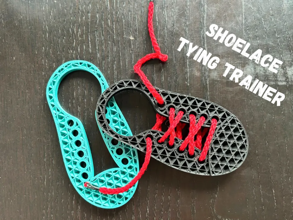 Shoelace tying trainer for kids by Petra Ollender - MakerWorld
