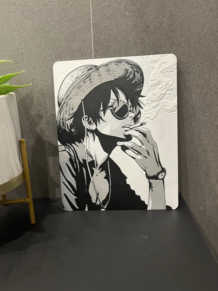 One Piece Wall Art – Luffy in Style - Free 3D Print Model - MakerWorld