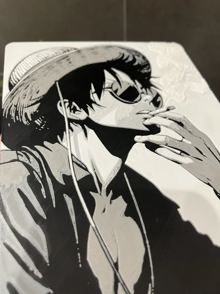 One Piece Wall Art – Luffy in Style - Free 3D Print Model - MakerWorld
