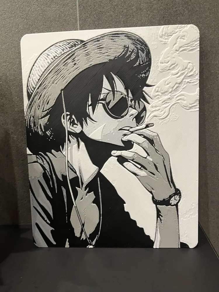 One Piece Wall Art – Luffy in Style - Free 3D Print Model - MakerWorld