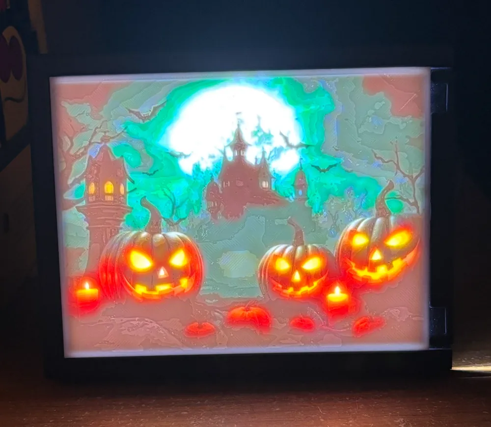 Halloween Graveyard Lithophane + Frame by cynthiascreativecreations ...