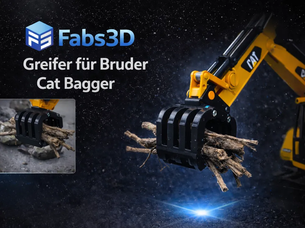 Sorting Grab for Cat Bruder Excavator - Free 3D Print Model - MakerWorld