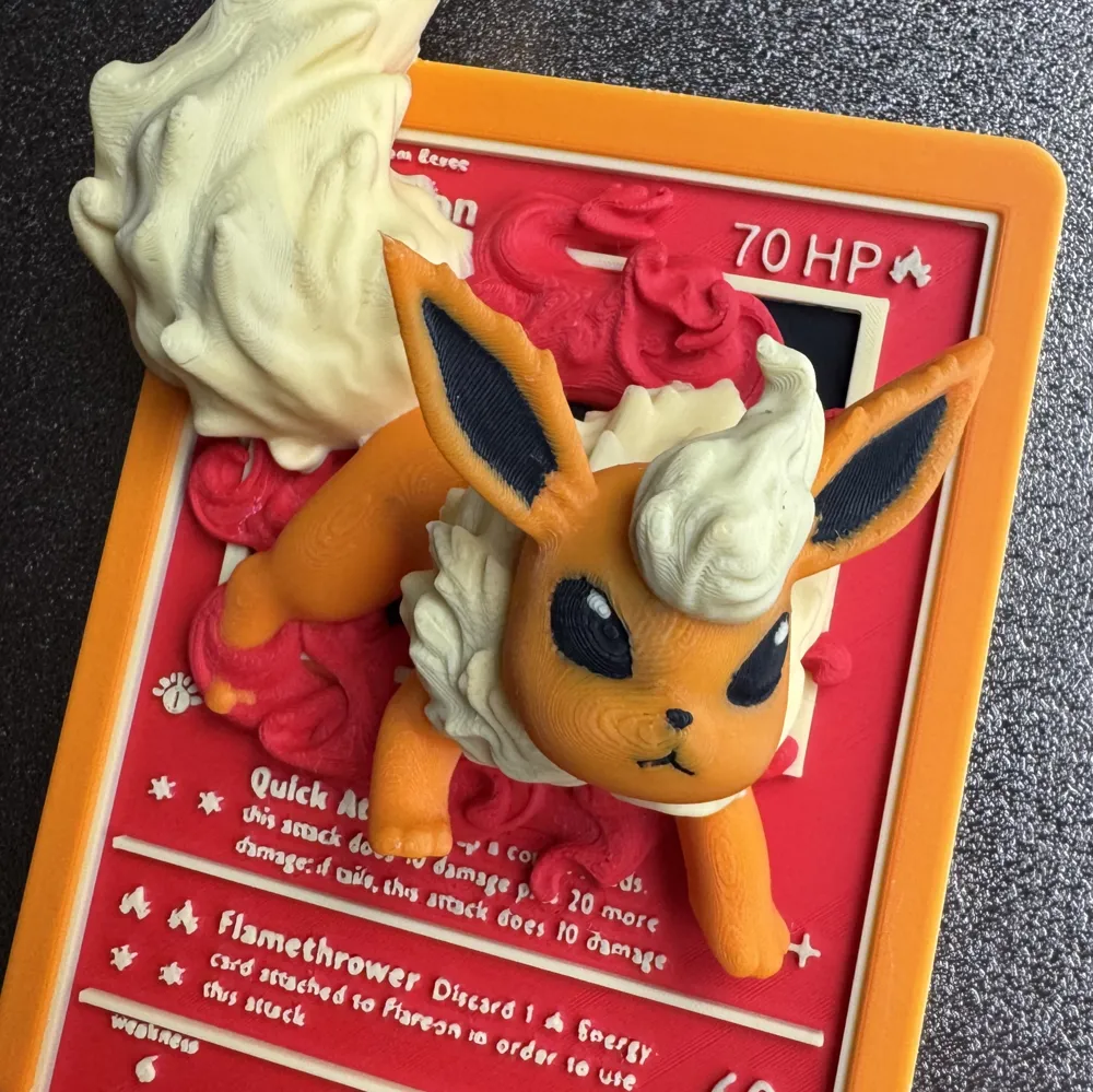 Flareon 3D Printable Pokémon Card; Pokemon TCG - Free 3D Print Model ...
