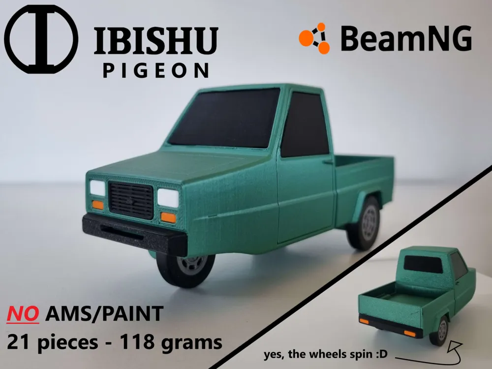 BeamNG Ibishu Pigeon toy car - 100% 3D printed - Free 3D Print Model ...