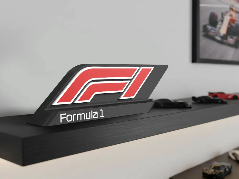Formula 1 - F1 Logo with Base - Modern design - Free 3D Print Model ...
