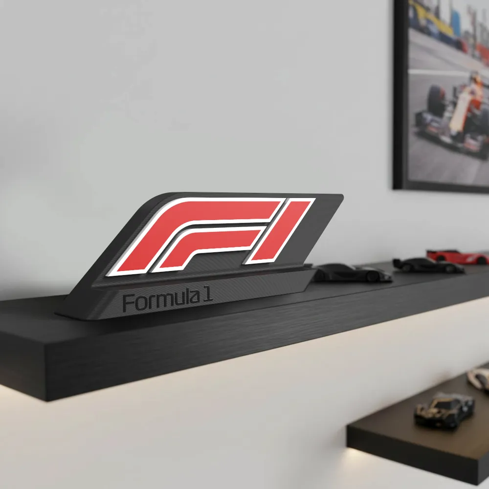 Formula 1 - F1 Logo with Base - Modern design - Free 3D Print Model ...