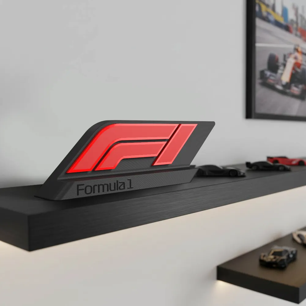 Formula 1 - F1 Logo with Base - Modern design - Free 3D Print Model ...