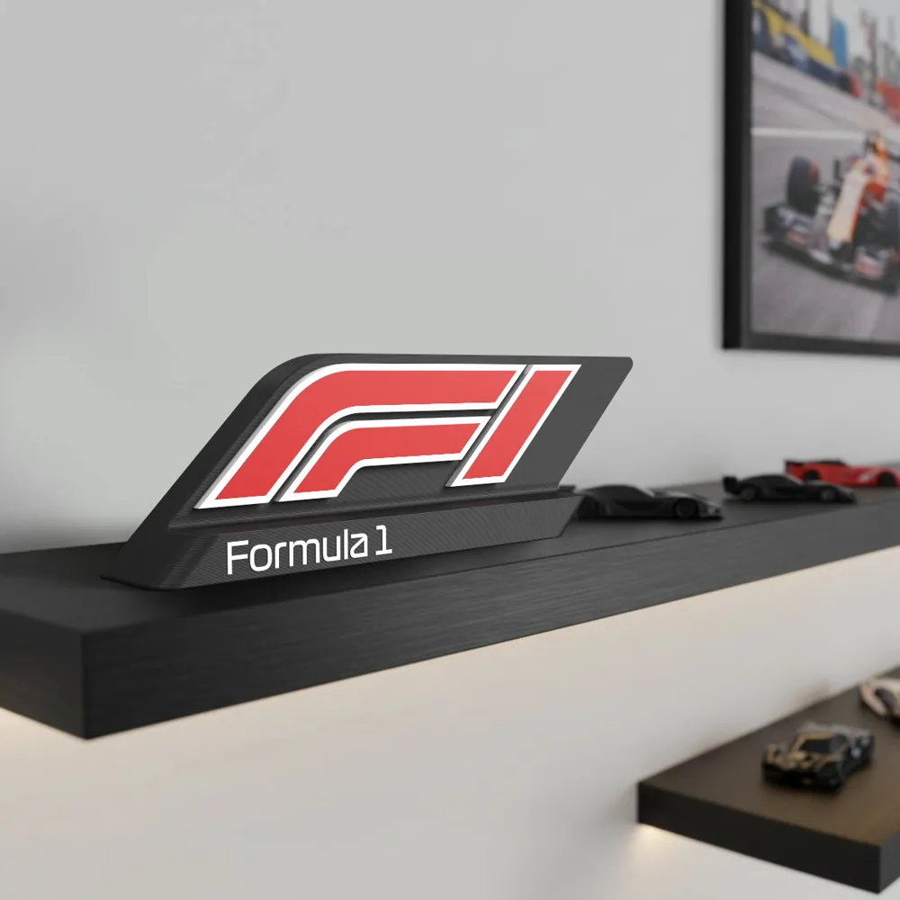 Formula 1 - F1 Logo with Base - Modern design - Free 3D Print Model ...