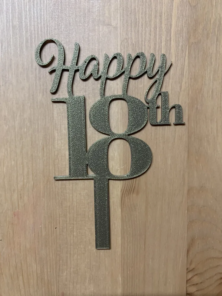 Happy 18th Cake Topper by Morganja MakerWorld: Download Free 3D Models