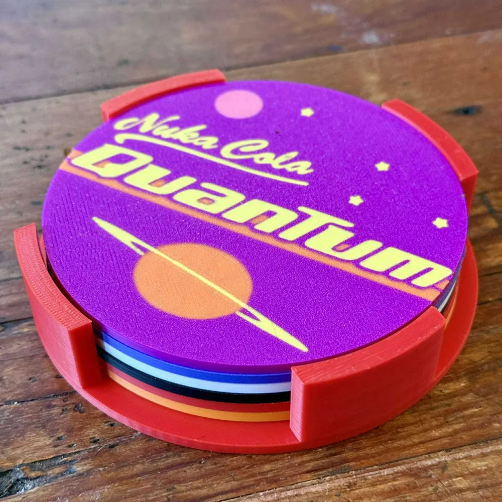 Fallout Nuka Cola Coaster Set & Holder. 7 Flavors! by Faran3D - MakerWorld