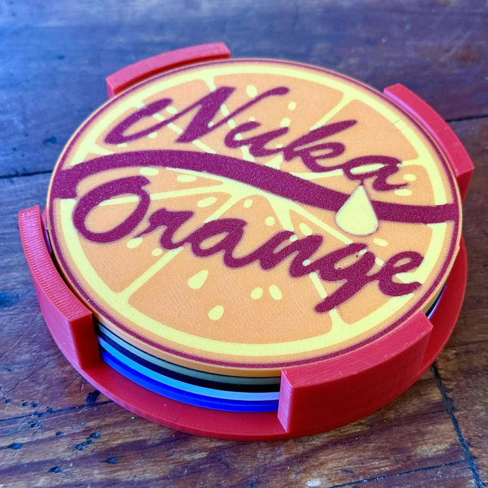Fallout Nuka Cola Coaster Set & Holder. 7 Flavors! by Faran3D - MakerWorld