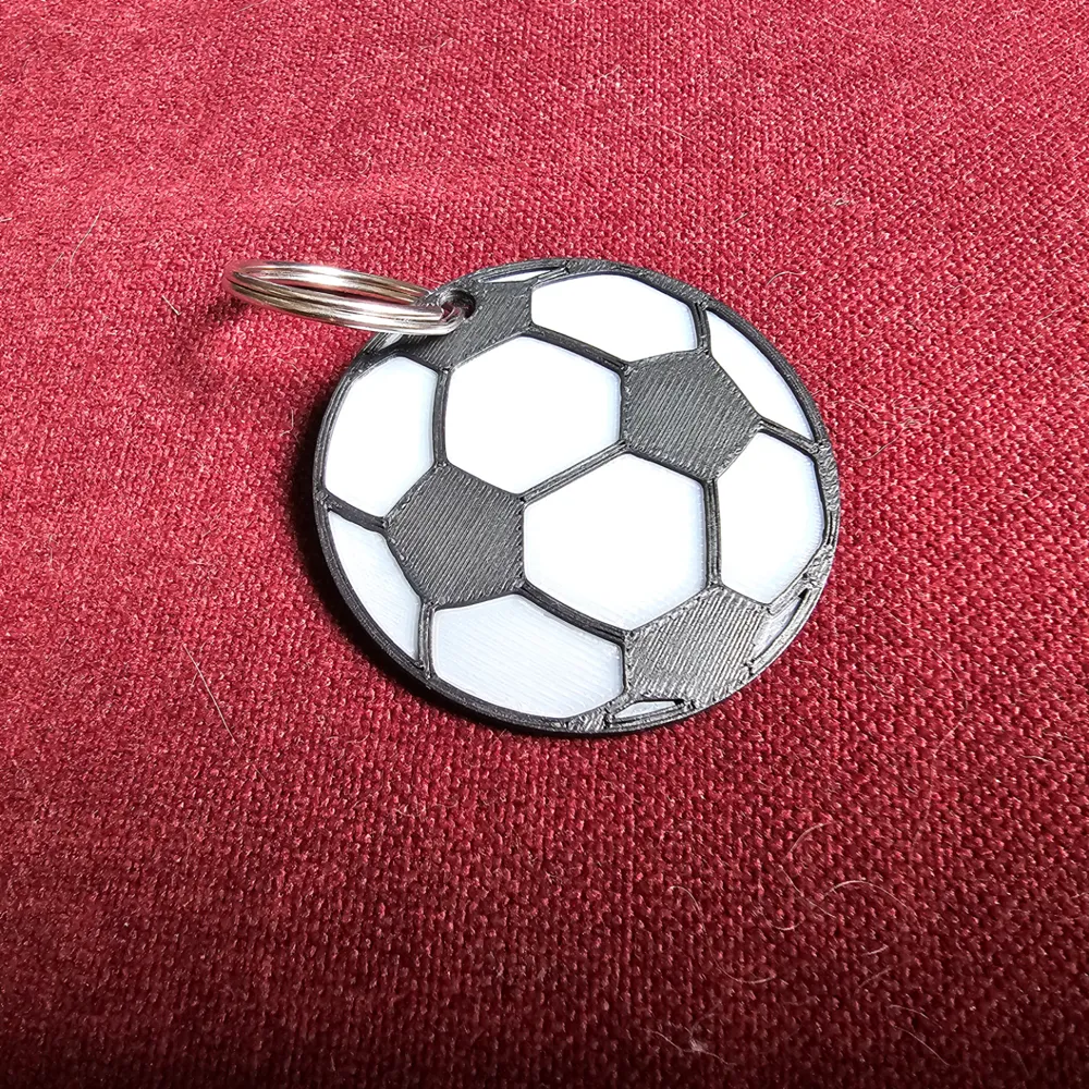 Soccer ball keyring / football keyring - dual color, AMS ready by ...