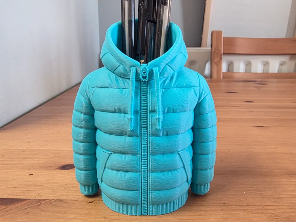 Puffer Jacket Pen Pot - Free 3D Print Model - MakerWorld