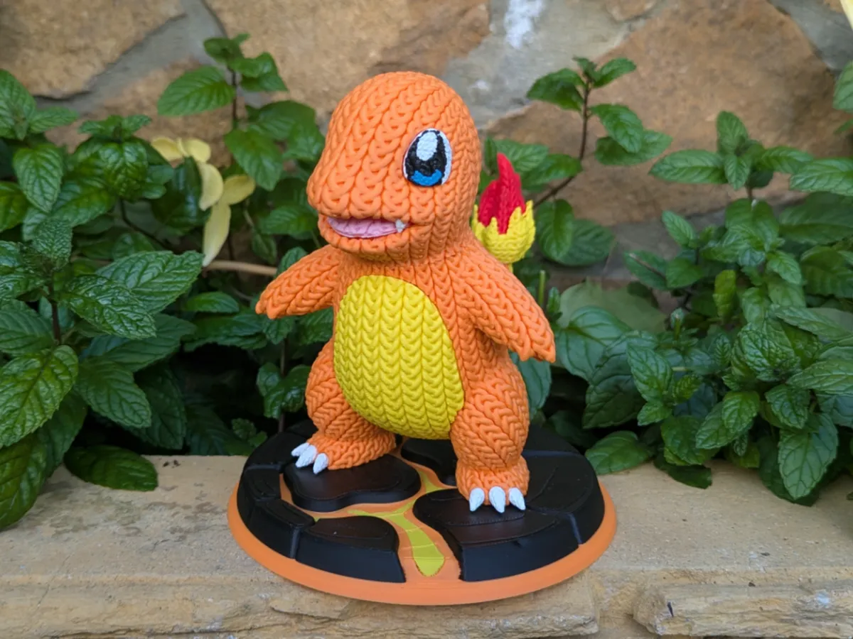 Base fuoco Pokémon per statuetta a maglia di Charmander - Modello di ...