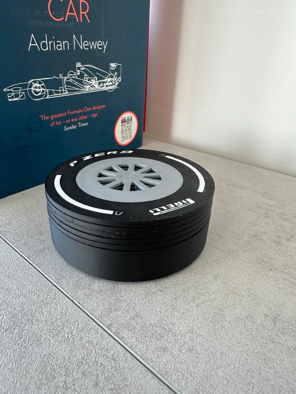 Formula 1 tire coaster set w/holder by katy47 MakerWorld: Download Free ...