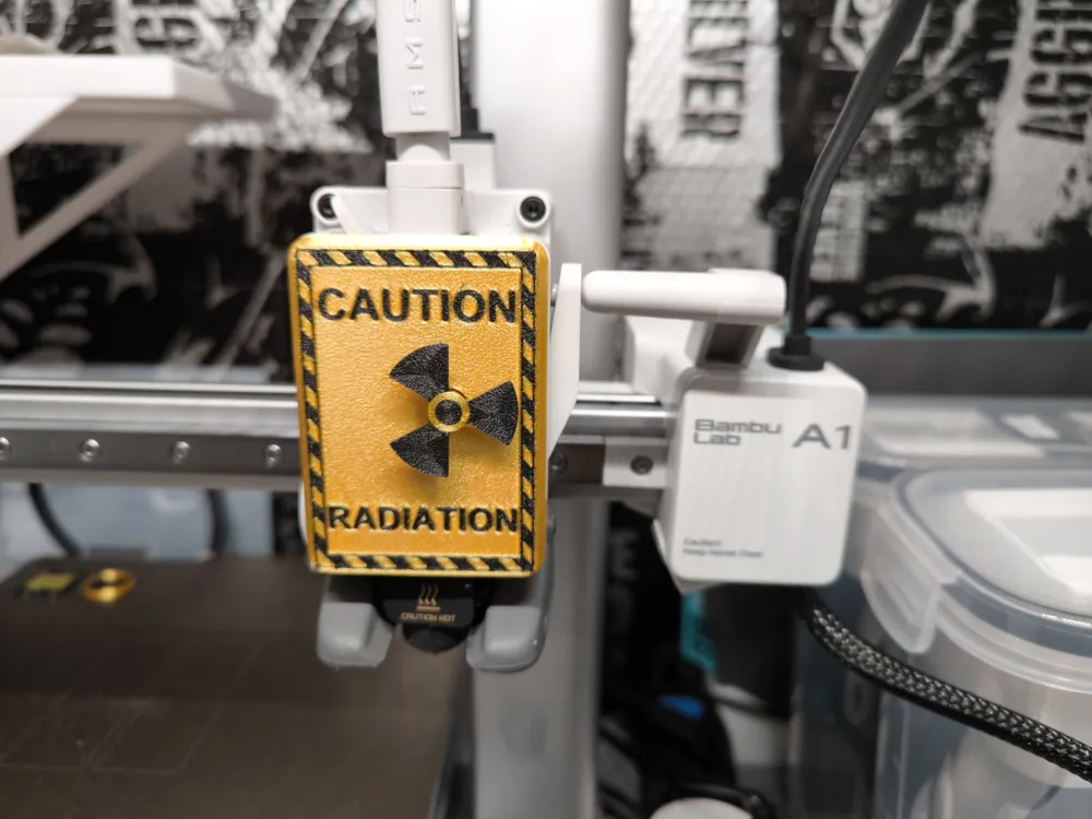 A1/A1 mini extruder cover. Radiation hazard - Free 3D Print Model ...