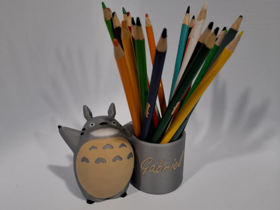 Totoro pen or brush holder - Free 3D Print Model - MakerWorld