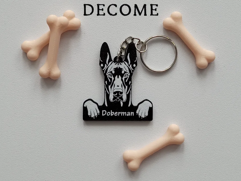 Doberman keychain by Decome MakerWorld: Download Free 3D Models