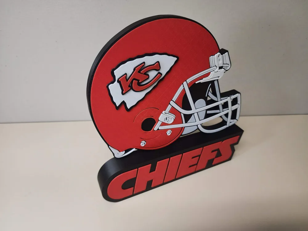 Kansan City Chiefs Wall or Desk Display - Free 3D Print Model - MakerWorld