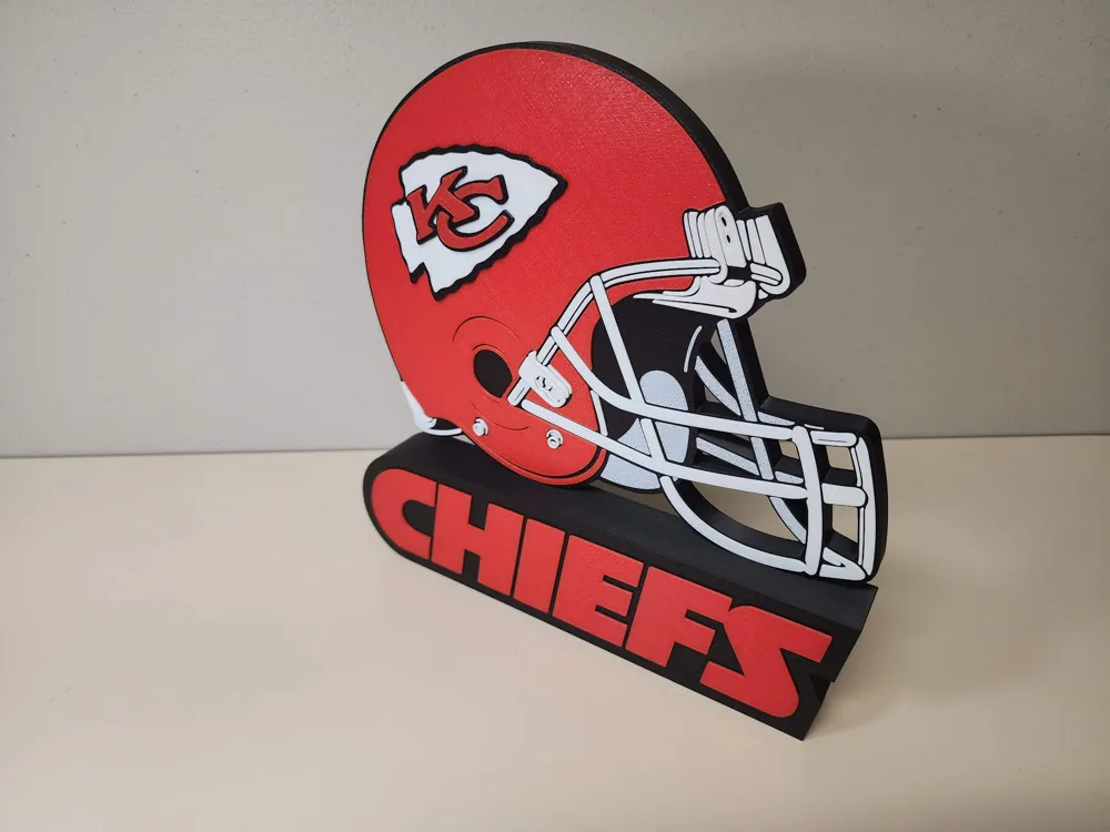 Kansan City Chiefs Wall or Desk Display - Free 3D Print Model - MakerWorld