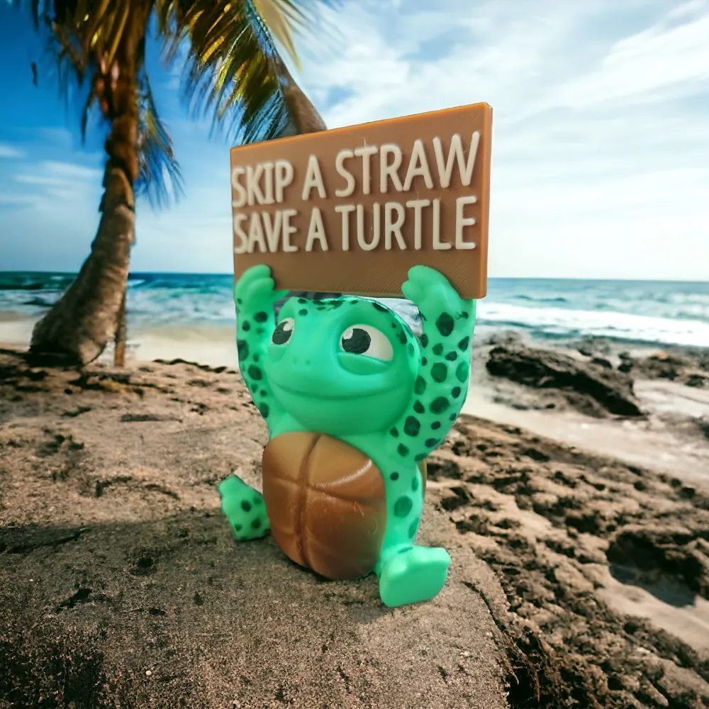 Turtle Holding a Sign by 3DJPDESIGNS - MakerWorld