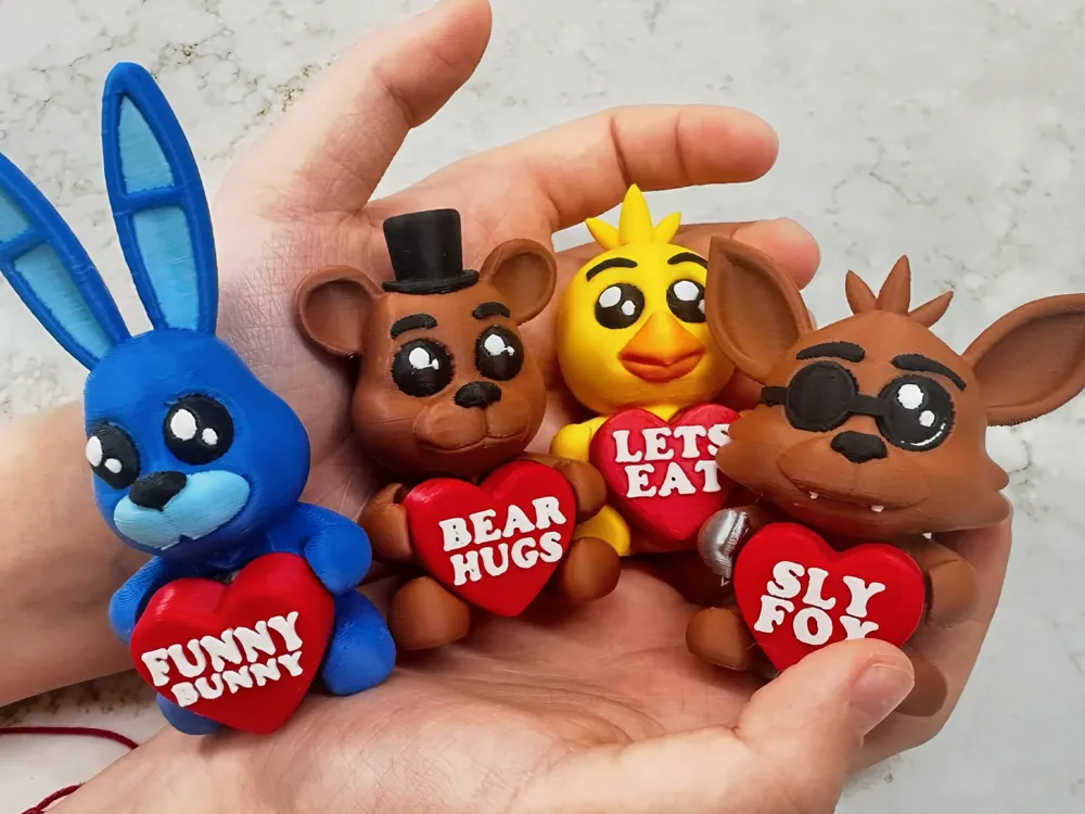 FNAF Inspired Valentine Fidget Clickers - Free 3D Print Model - MakerWorld