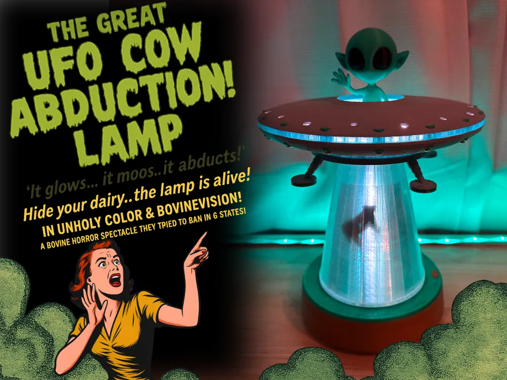 The Great UFO Cow Abduction Lamp by The Playful 3D Print Company ...