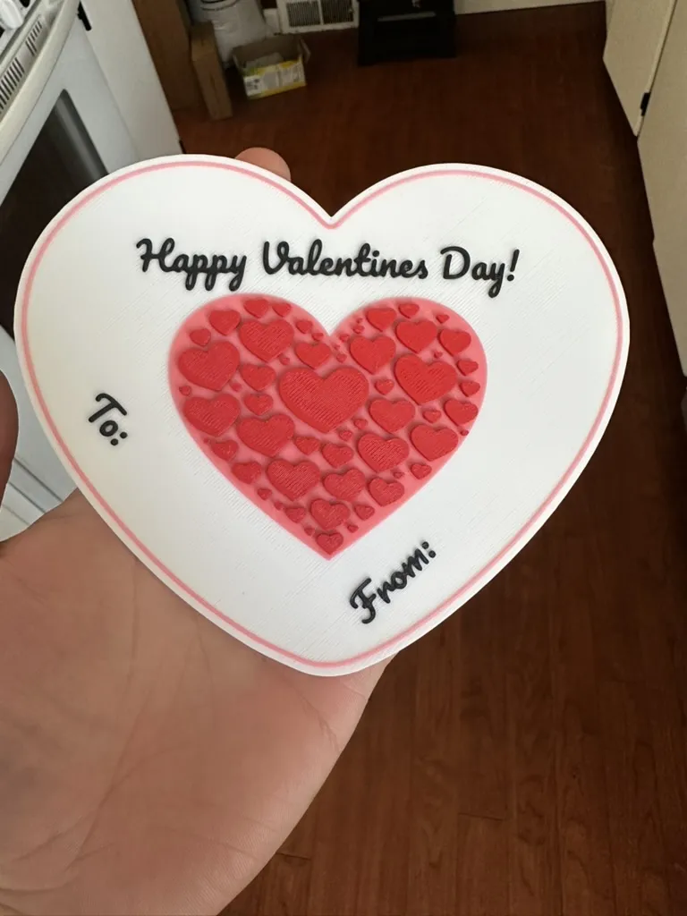 School Valentine Exchange Heart Card - Free 3D Print Model - MakerWorld