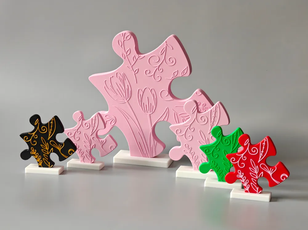 Decorative Puzzle Piece in three sizes by GK Design - MakerWorld