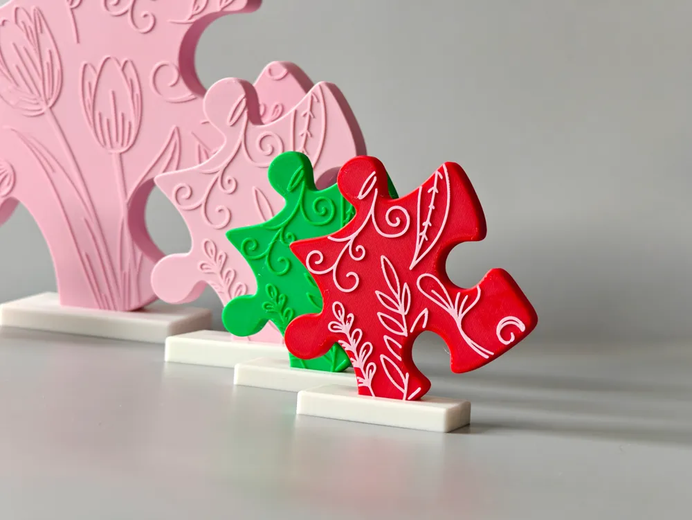 Decorative Puzzle Piece in three sizes by GK Design - MakerWorld