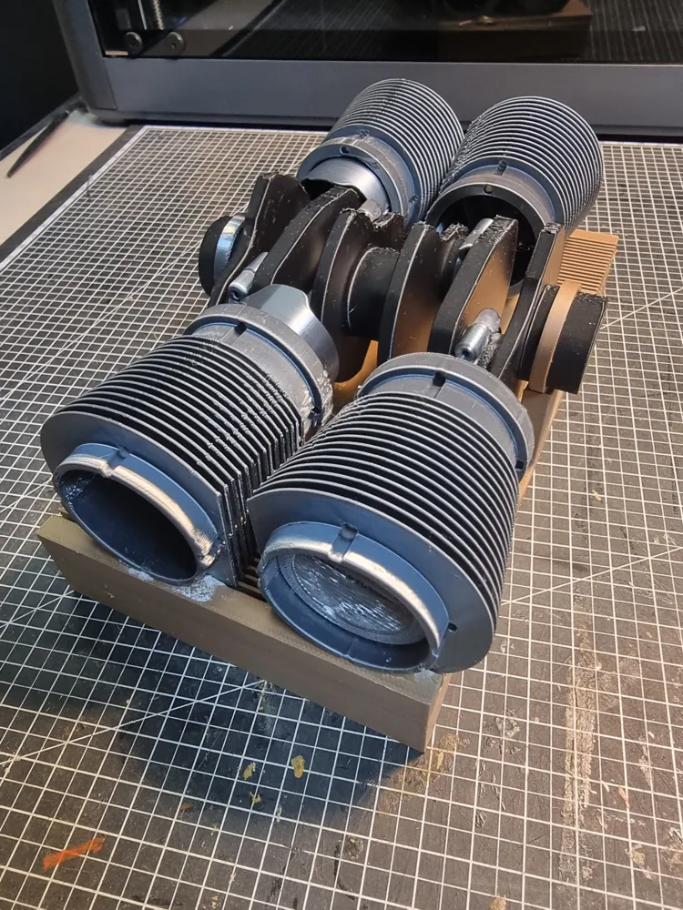 VW Air-Cooled Flat-4 Engine Assembly - Free 3D Print Model - MakerWorld