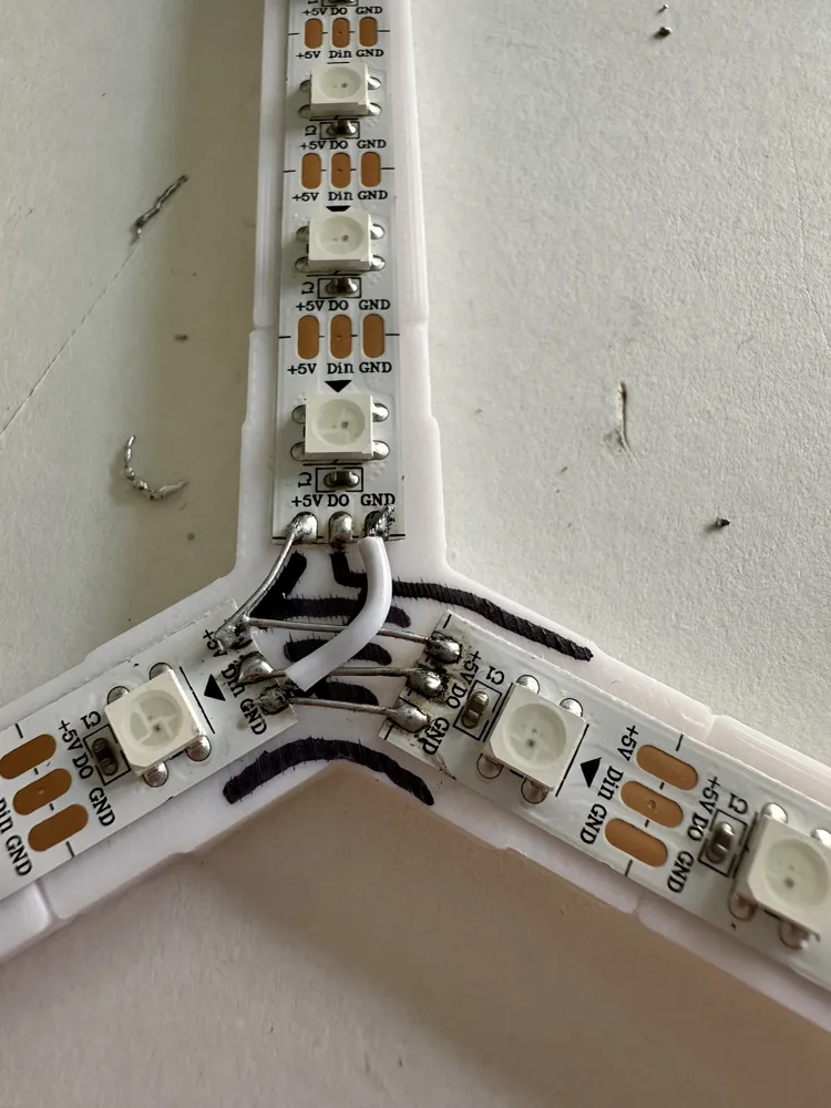 Hexagon WLED (LED) wall lamp art (ESP32, IMP441) by Ross Harvey ...