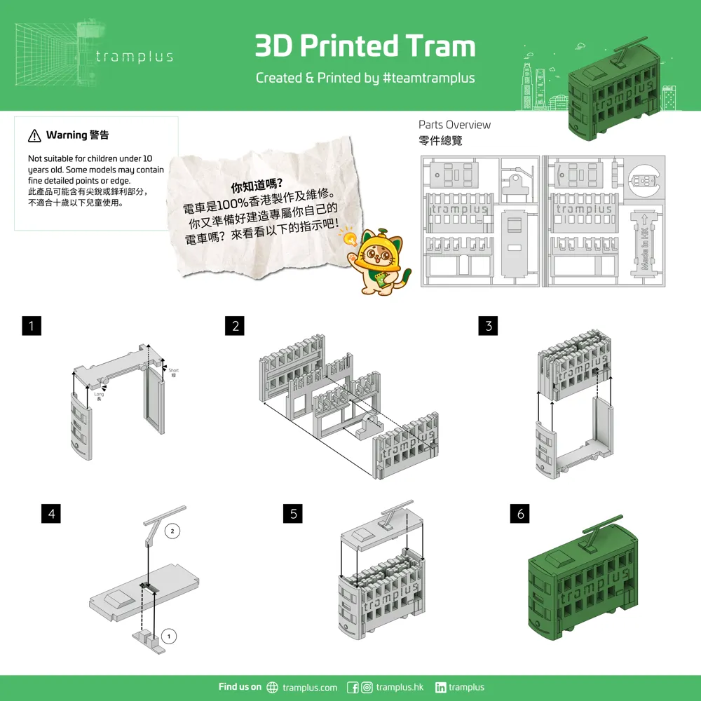 HK Tram Keychain kitcard - Free 3D Print Model - MakerWorld