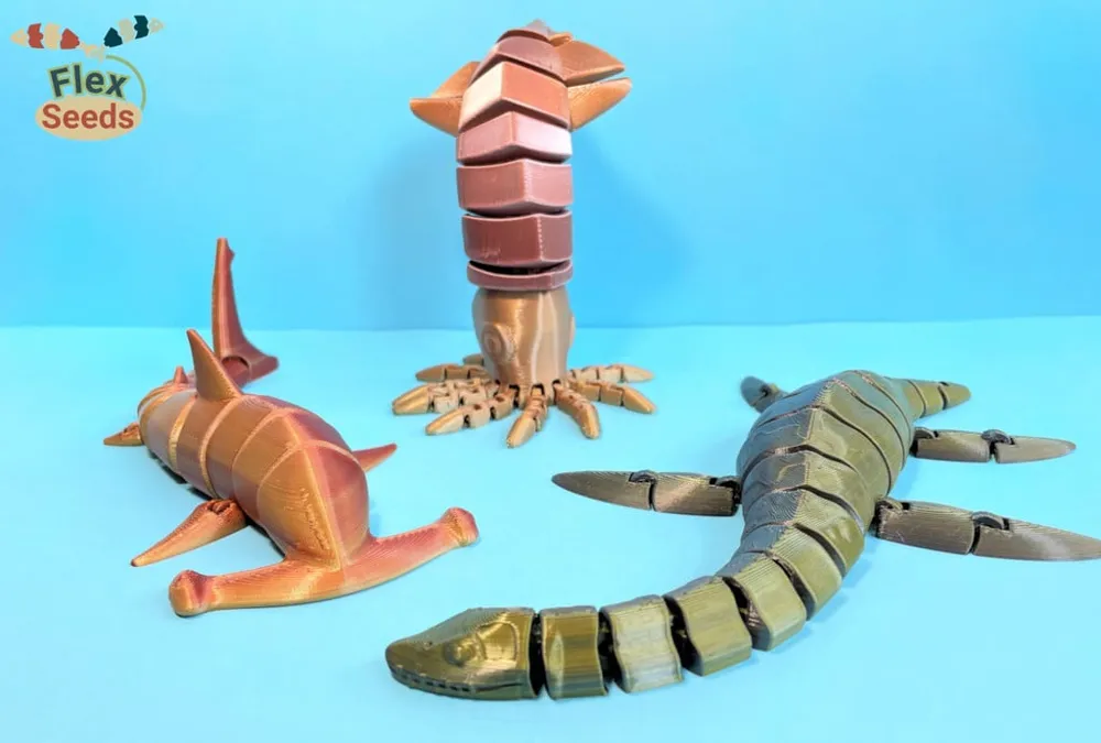 Flexi Plesiosaurus(print-in-placeiosaurus) - Free 3D Print Model ...