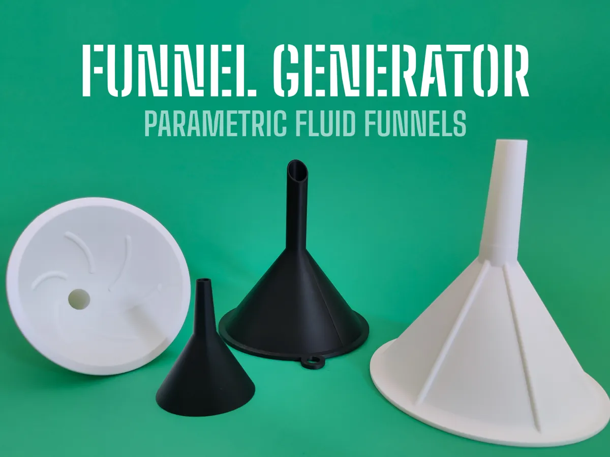 Funnel Generator - Parametric Fluid Funnels - Free 3D Print Model ...