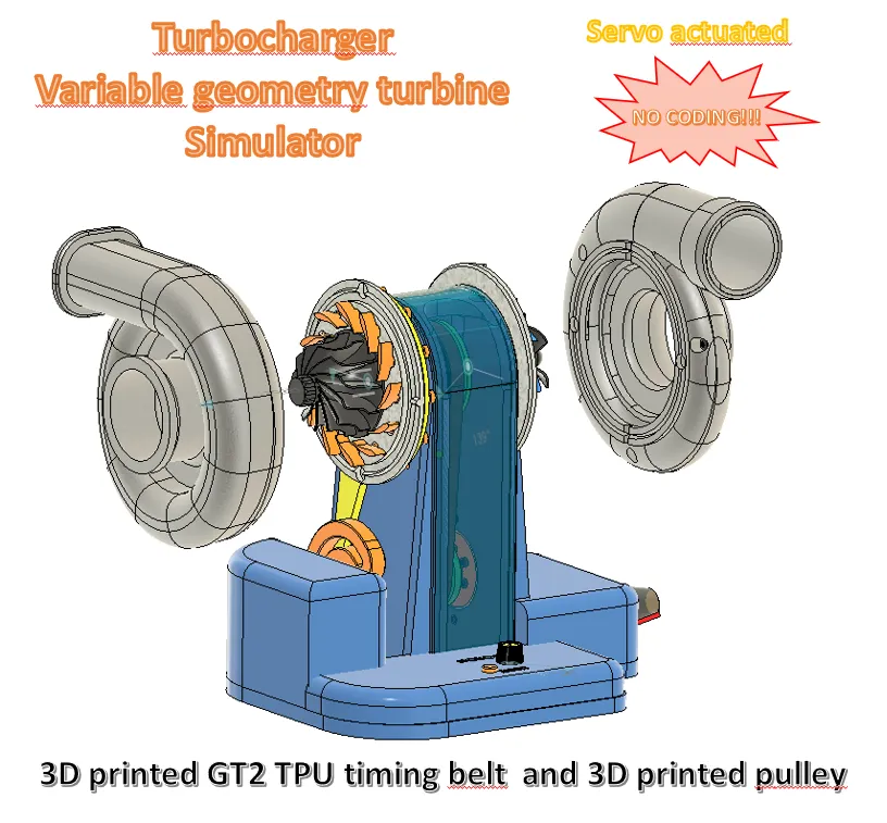 Turbocharger (Variable Geometry Turbine Simulator) - Free 3D Print ...