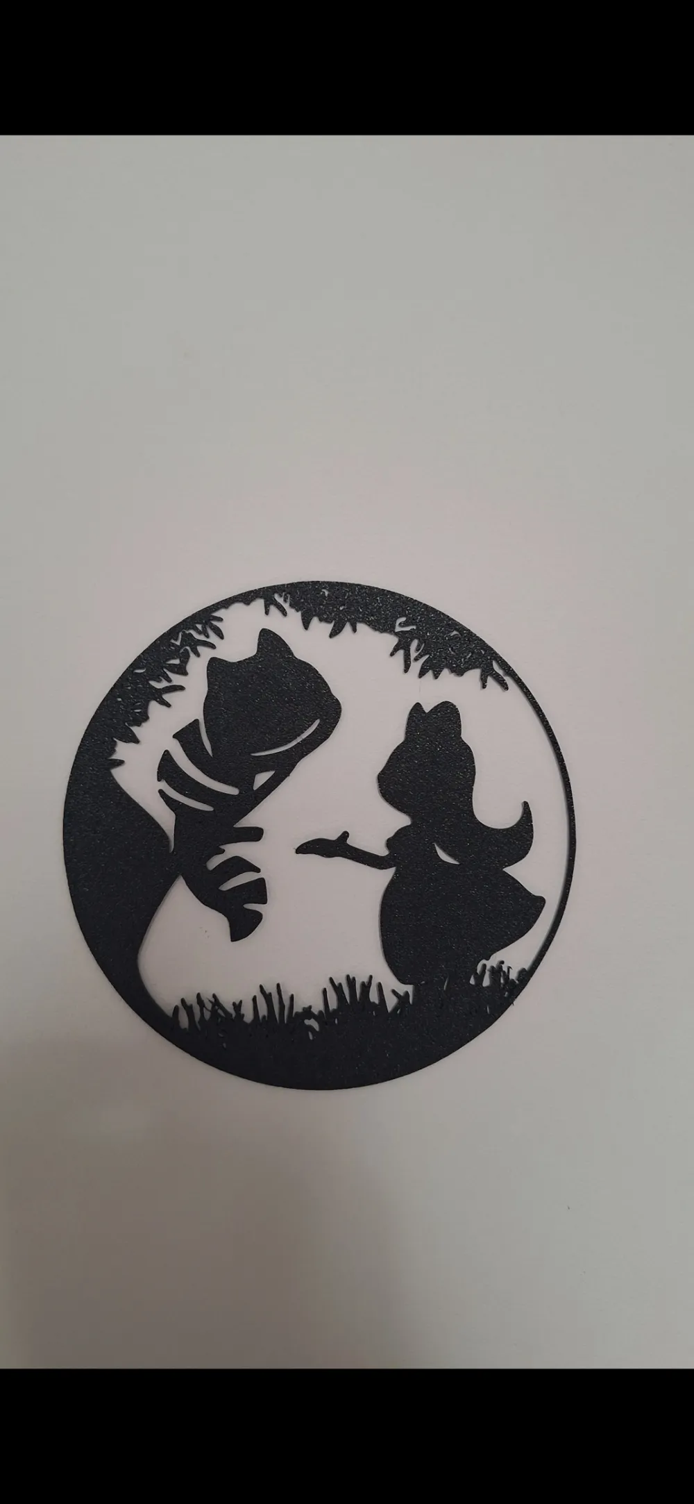 Wonderland Whimsy – Alice & Cheshire Silhouette - Free 3D Print Model ...