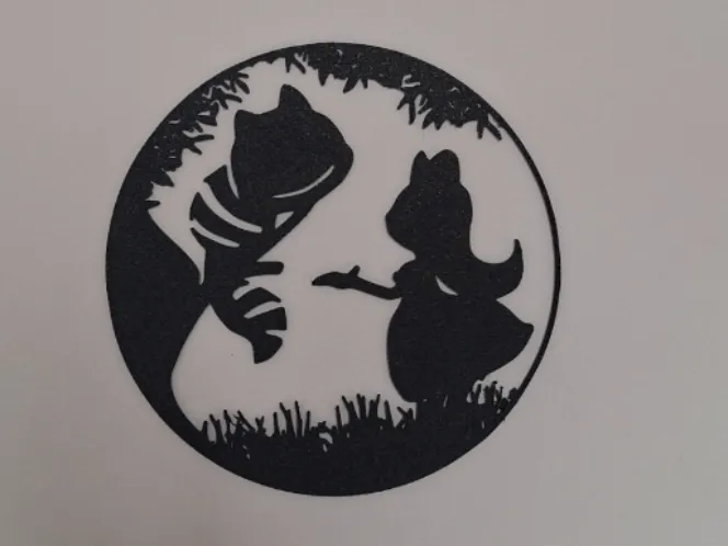 Wonderland Whimsy – Alice & Cheshire Silhouette - Free 3D Print Model ...