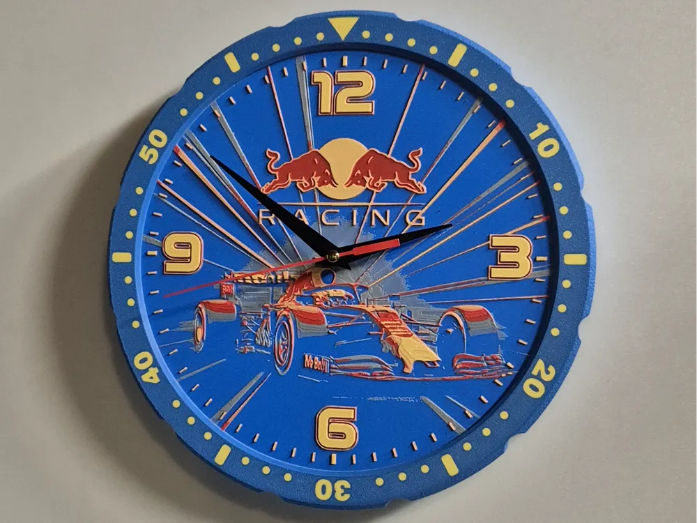 F1 Redbull wall clock, formula, MAX, Red Bull - Free 3D Print Model ...