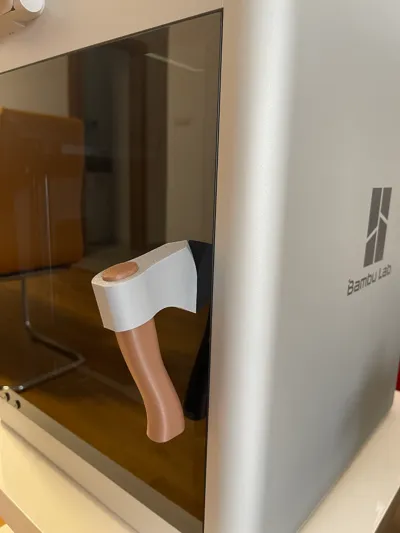 Axe Door Handle For X1C/P1S - Free 3D Print Model - MakerWorld