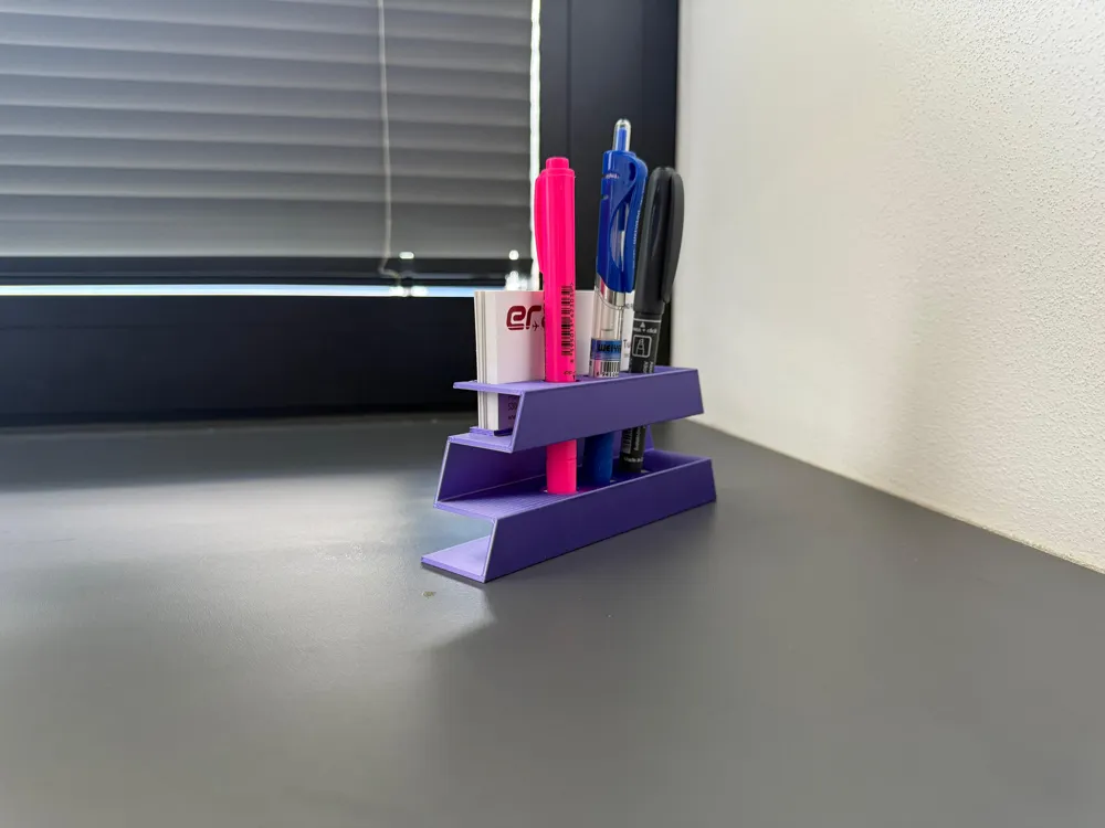 design stand for pens and business cards - Free 3D Print Model - MakerWorld