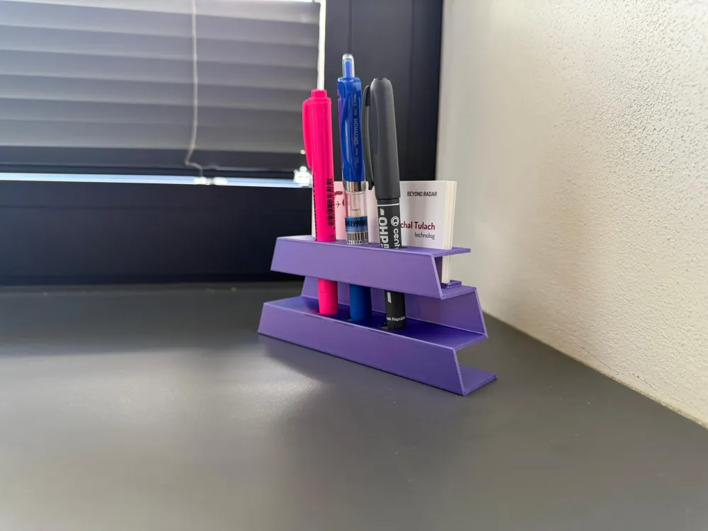 design stand for pens and business cards - Free 3D Print Model - MakerWorld