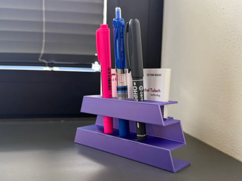 design stand for pens and business cards - Free 3D Print Model - MakerWorld
