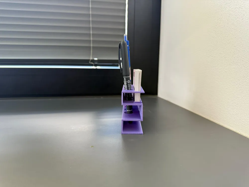 design stand for pens and business cards - Free 3D Print Model - MakerWorld