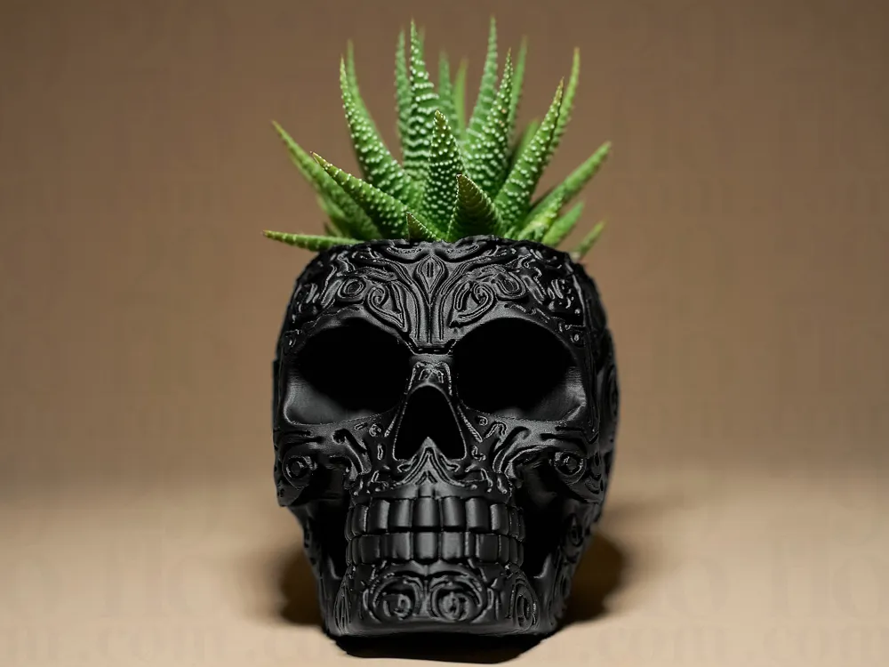 SKULL shaped Pot Cover / Organizer - Free 3D Print Model - MakerWorld