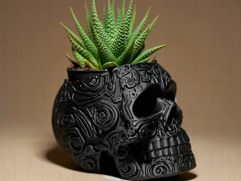 SKULL shaped Pot Cover / Organizer - Free 3D Print Model - MakerWorld