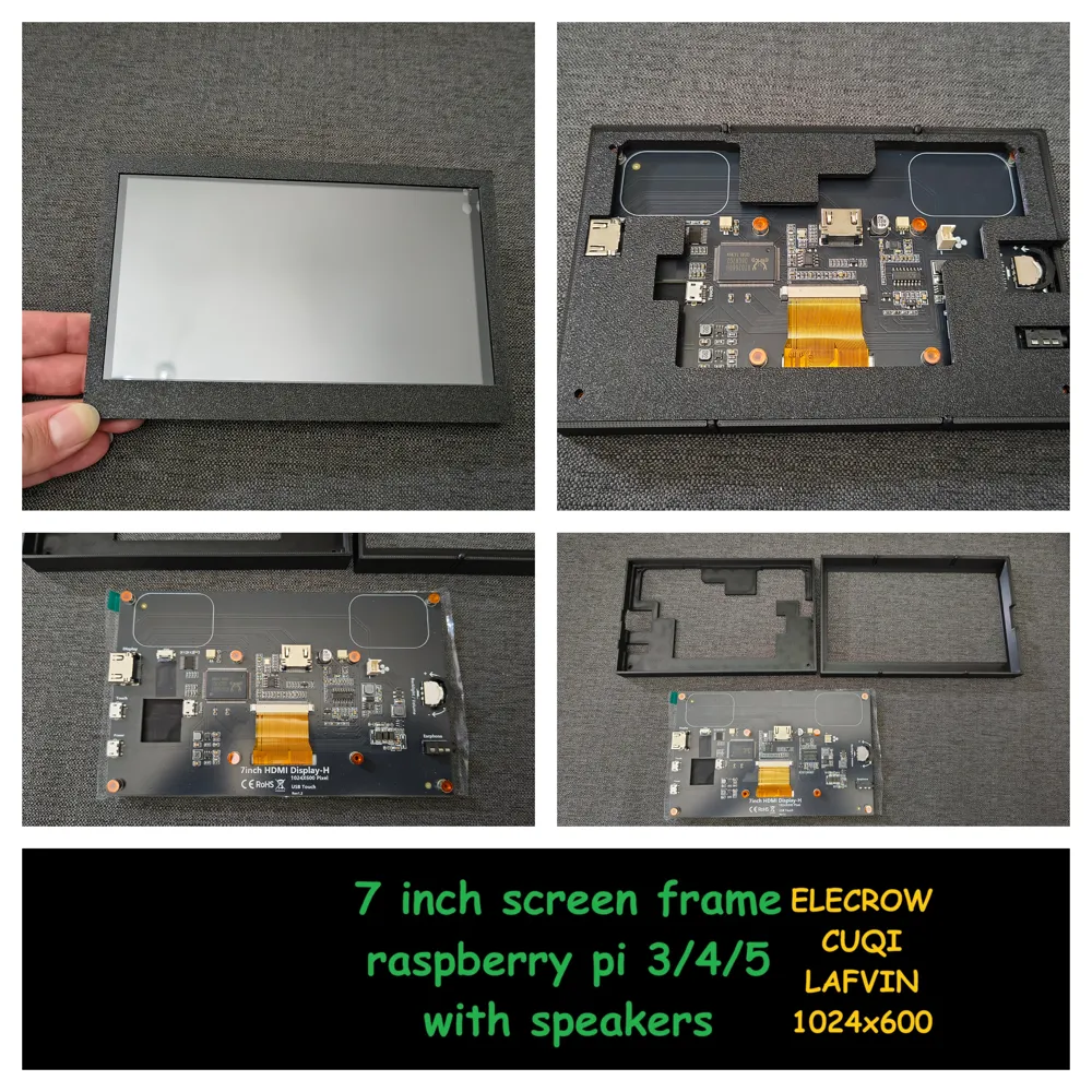 7inch raspberry frame elecrow cuqi lafvin 1024x600 - Free 3D Print ...